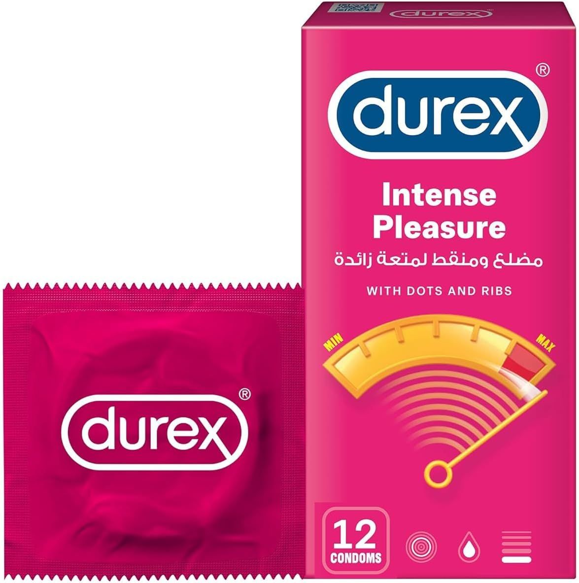 Buy Durex Intense Pleasure Condoms with Dots & Ribs for Men, 12 Pieces Online in Kuwait ...