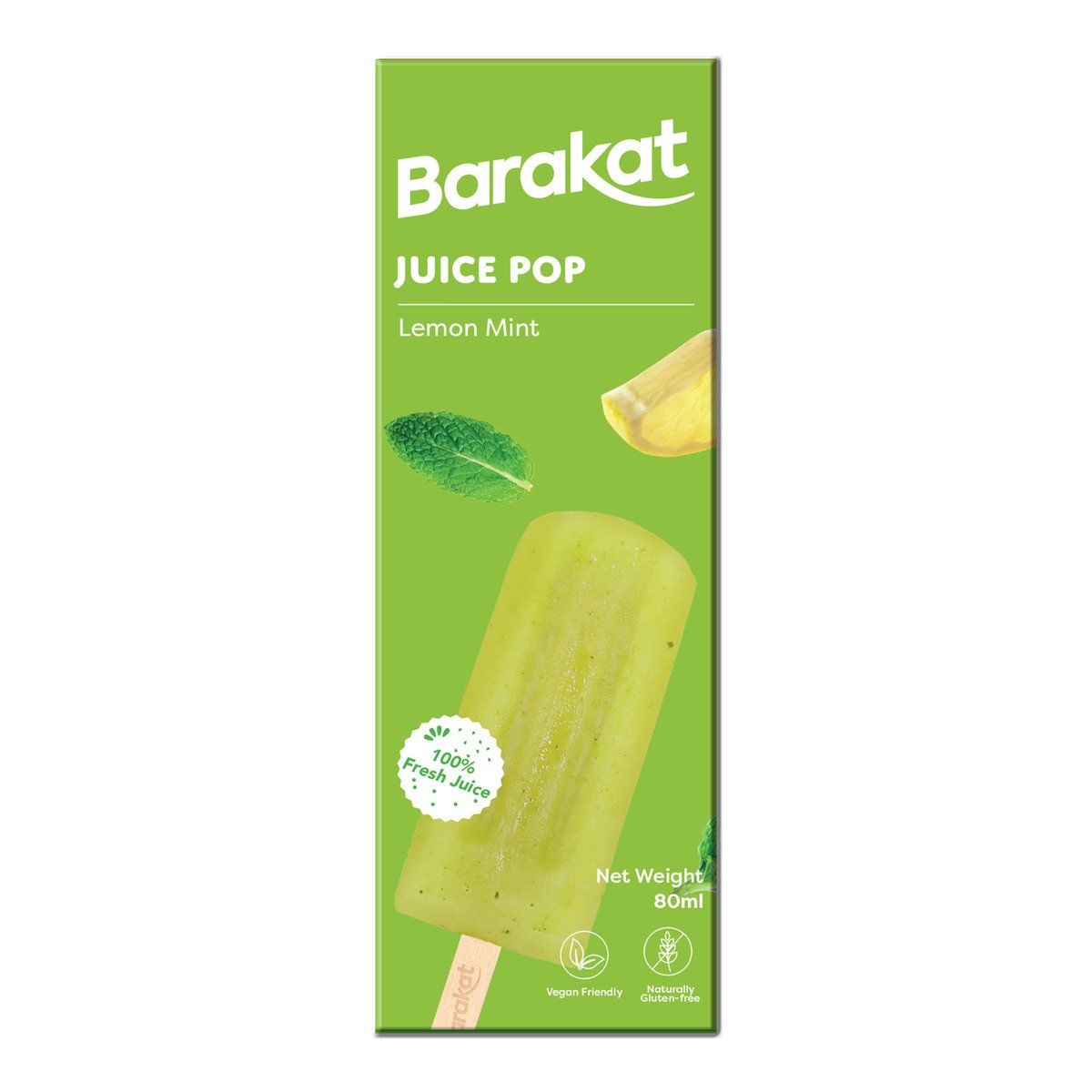 Buy Barakat Lemon Mint Juice Pop, 80ml Online in UAE | Talabat UAE