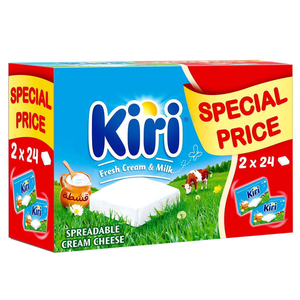Buy Kiri Spreadable Cream Cheese Squares (2x24 Portions), 864g Online in Oman | Talabat Oman