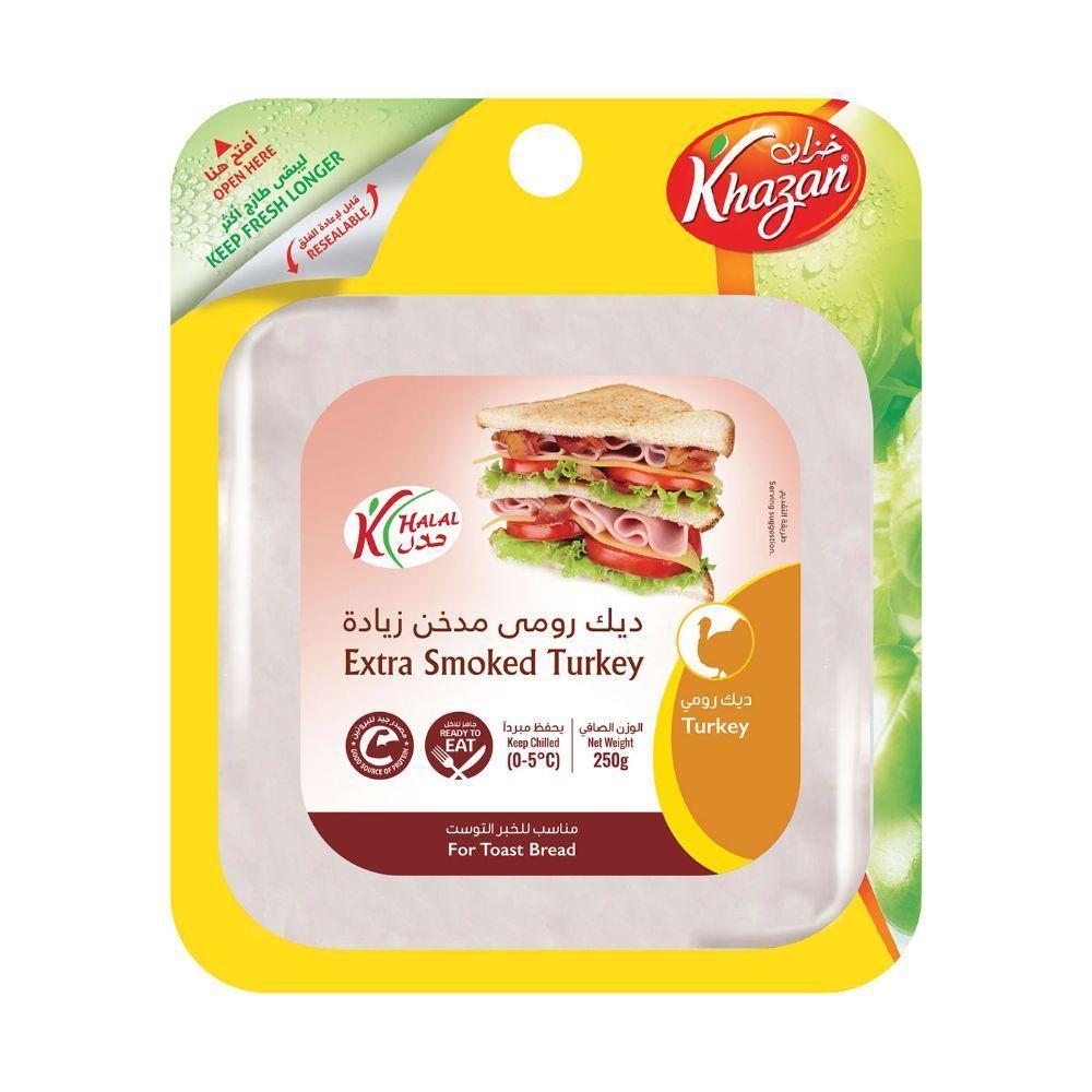 Buy Khazan Extra Smoked Turkey Square Slices, 250g Online in Kuwait ...