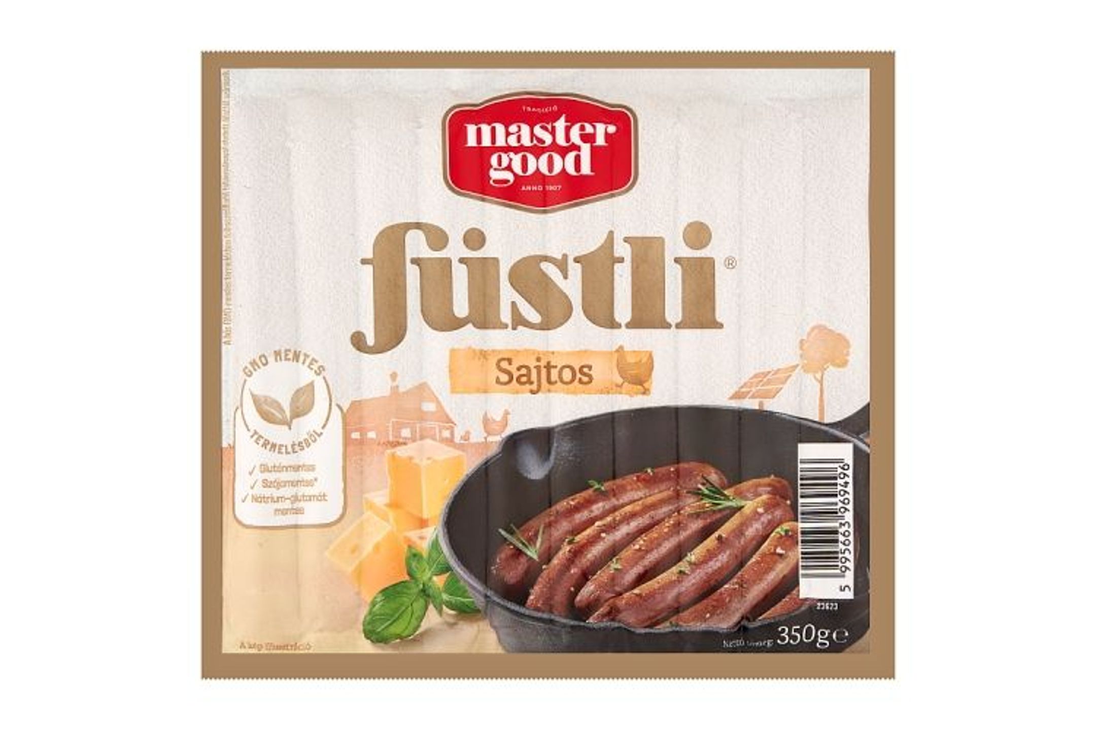 Master Good Füstli sajtos, füst ízesítésű virsli csirkehúsból 350 g ...