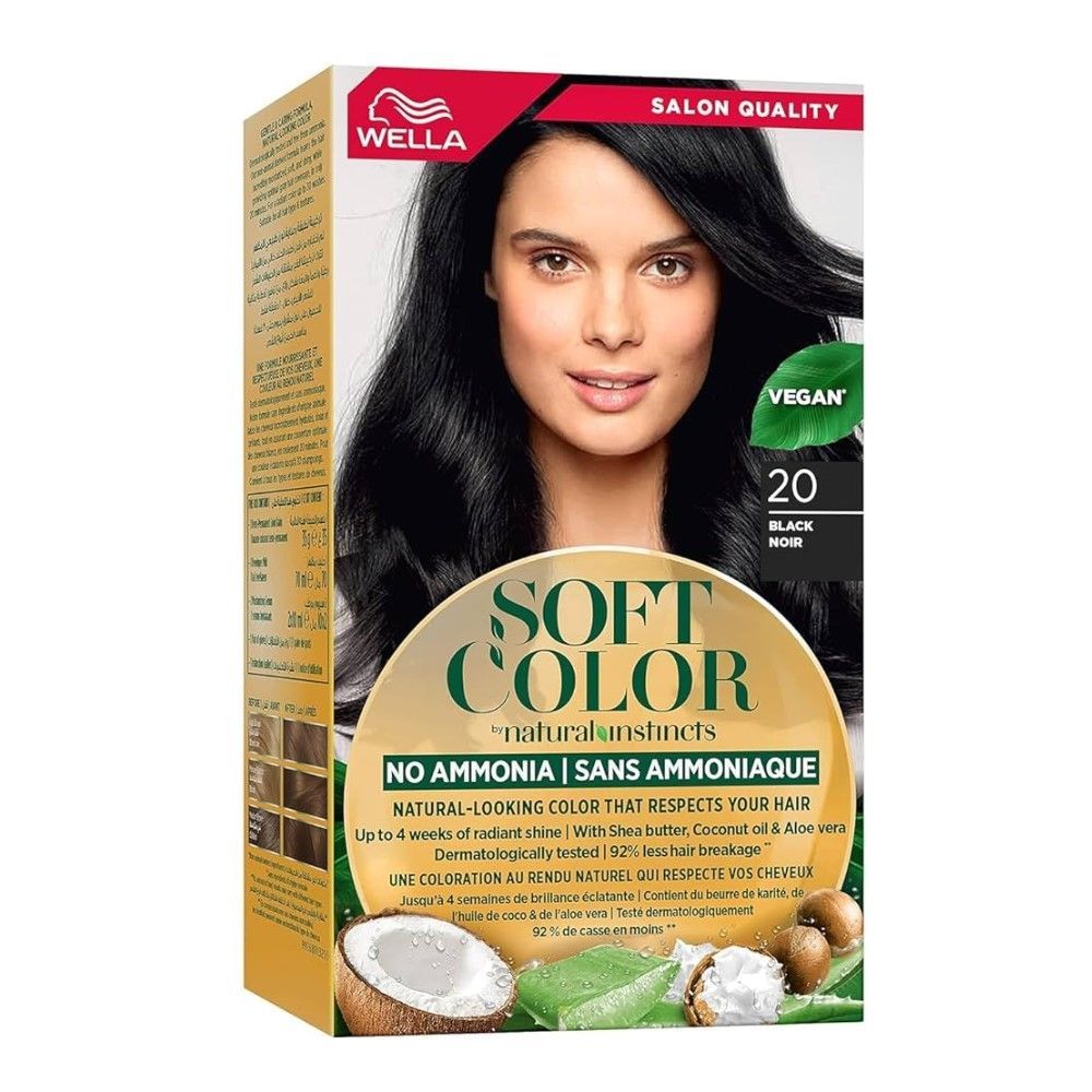 Buy Wella Soft Color Black 20 Hair Color Kit Online in Kuwait | Talabat ...