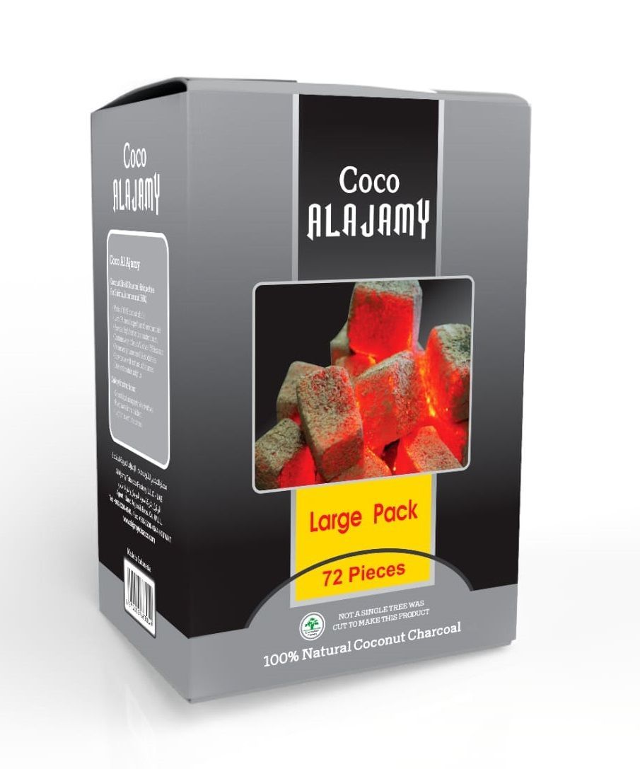 Buy Al Ajamy Coconut Charcoal 72 Pieces Online in Kuwait | Talabat Kuwait