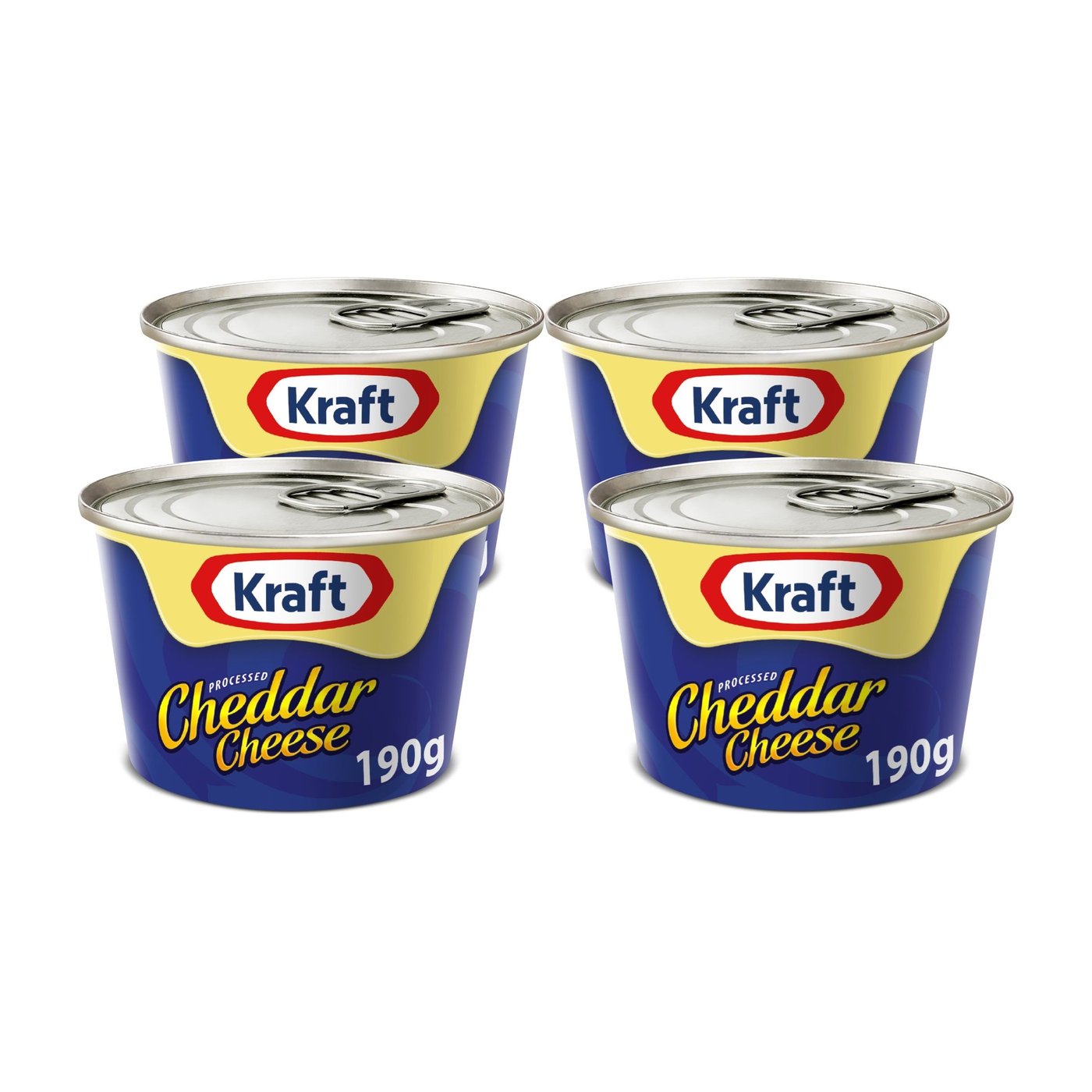 Buy Kraft Processed Cheddar Cheese Can, 4x190g Online in Oman | Talabat ...