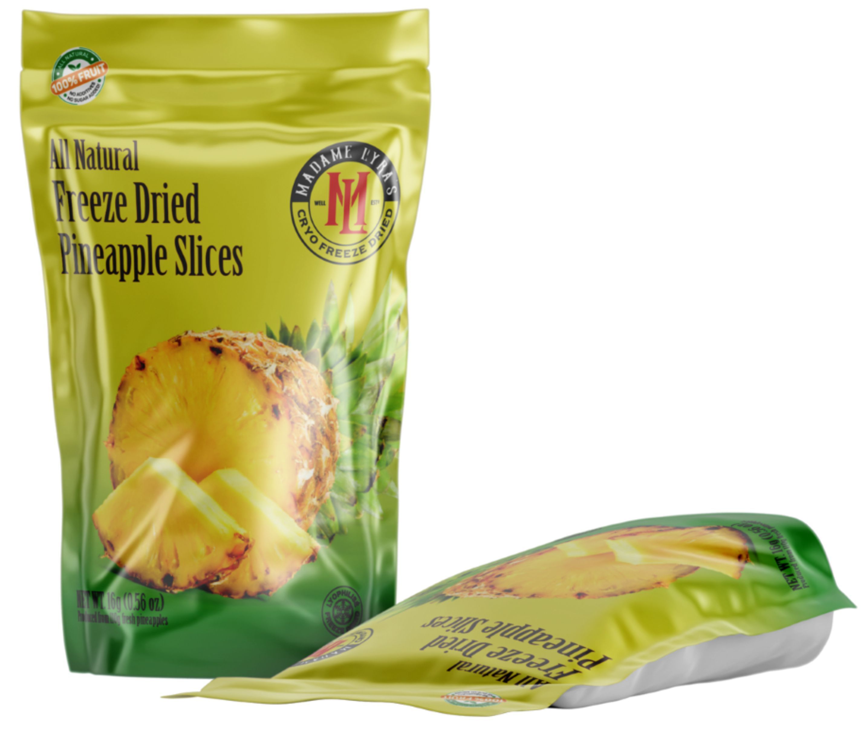 Buy Madame Lyra's Freeze Dried Pineapple Slices, 16g Online in Kuwait ...