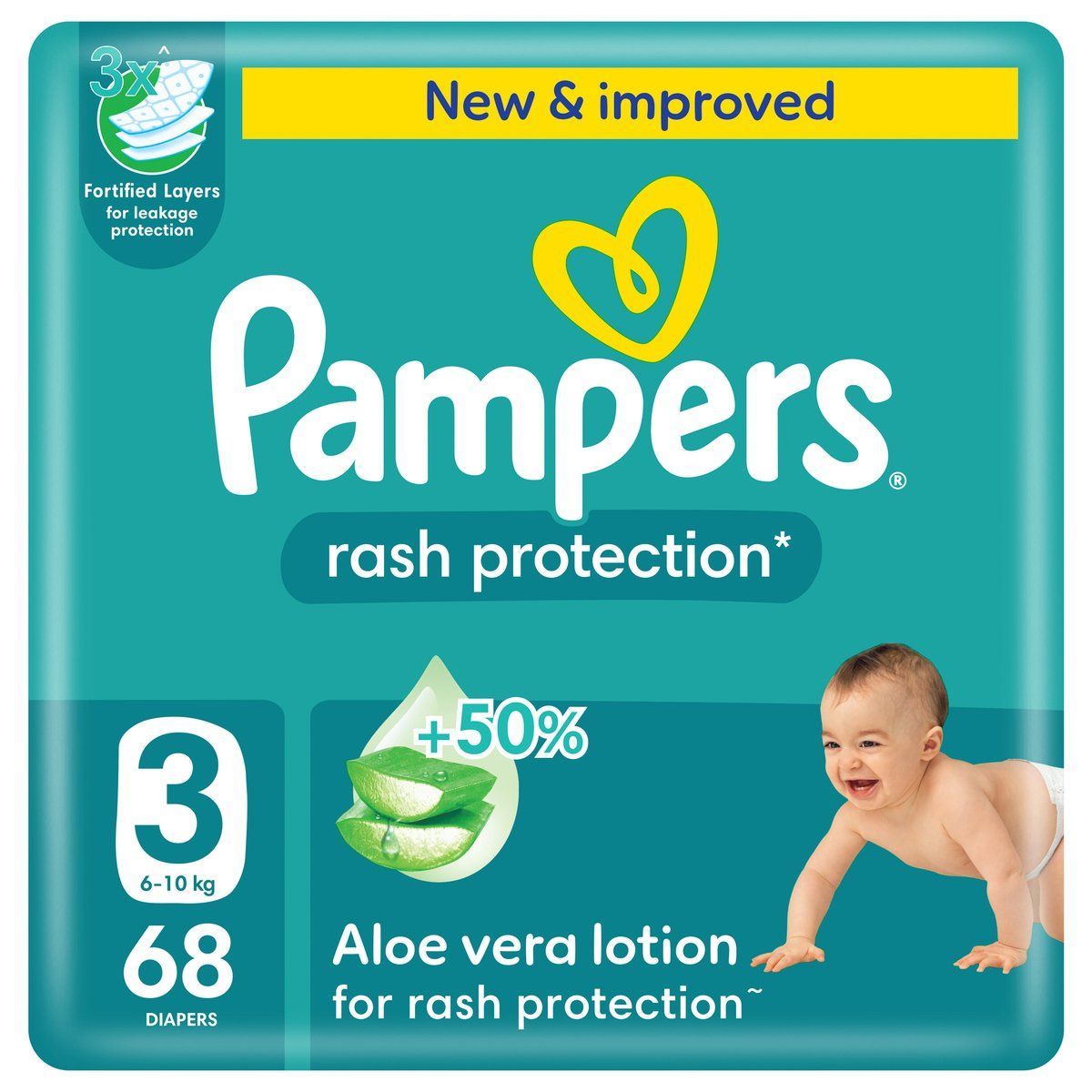 Buy Pampers Rash Protection Taped Diapers, Size 3, 6-10kg, Mega Pack ...