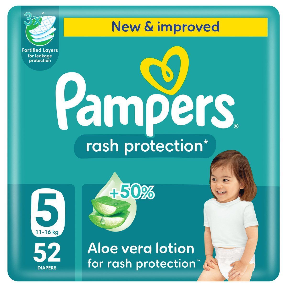 Buy Pampers Rash Protection Taped Diapers, Size 5, 11-16kg, Mega Pack ...