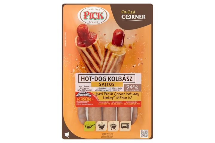 PICK Fresh Corner sajtos hot-dog kolbász 300 g order online - foodora.hu