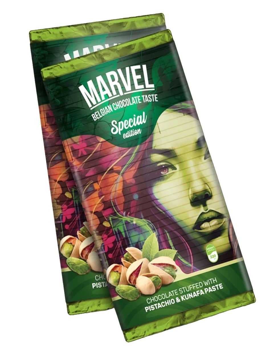 Buy Marvel Chocolate Staffed with Pistachio & Kunafa Paste, 220g Online ...