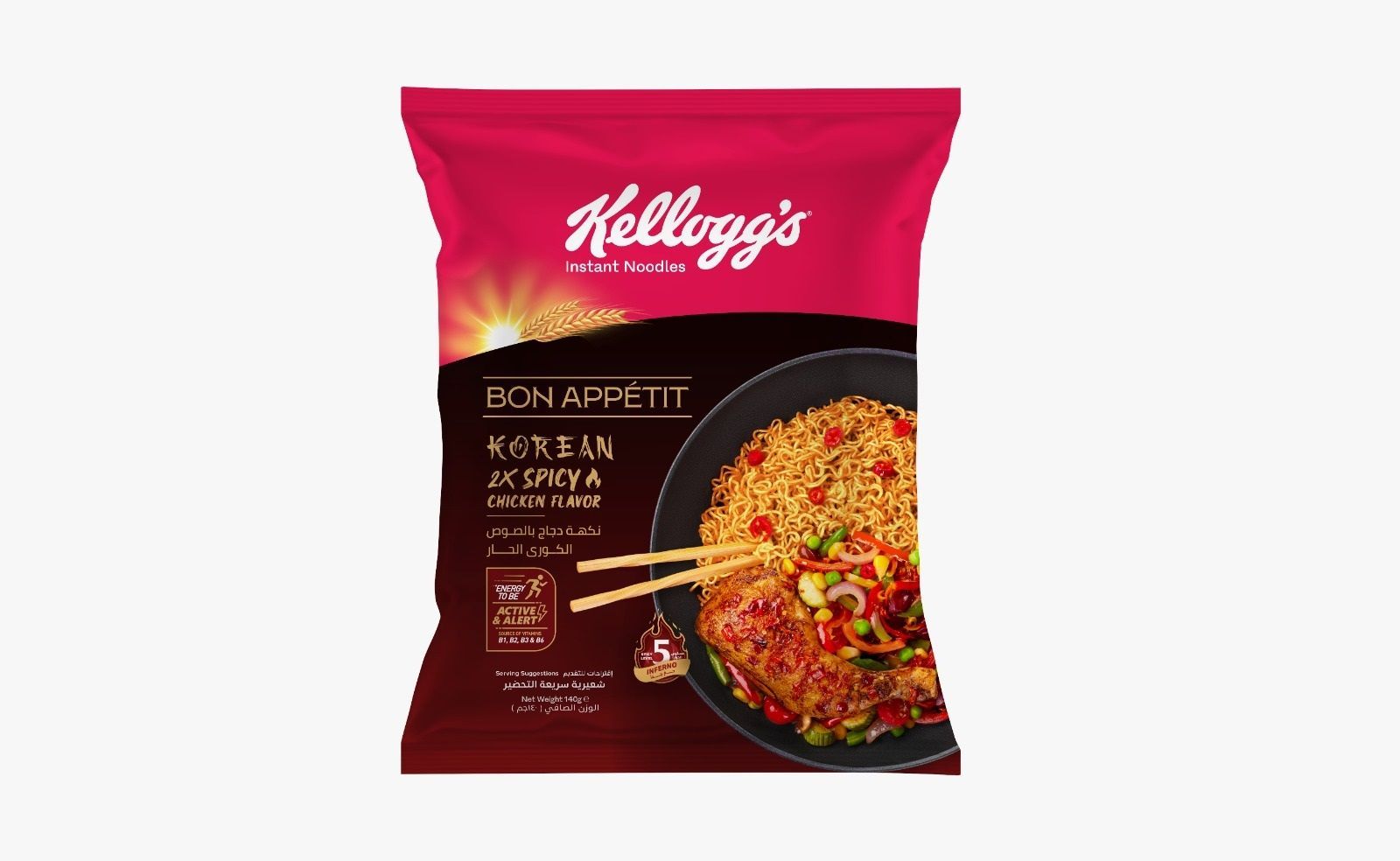 Buy Kellogg's Korean Spicy Chicken Noodles, 140g Online in Egypt ...