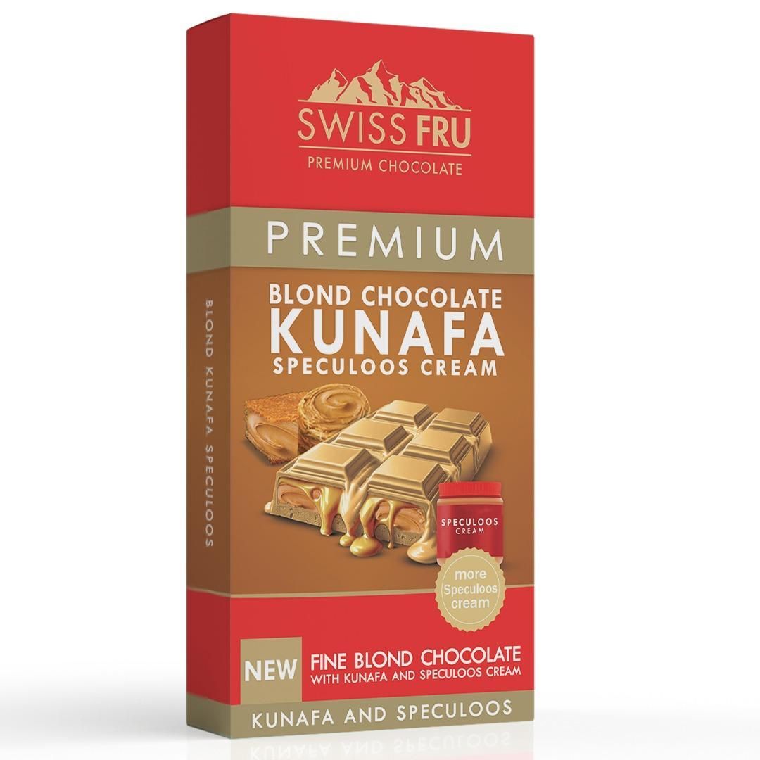 Buy Swiss Fru Chocolate Blonde Kunafa with Lotus Cream, 160g Online in Egypt | Talabat Egypt