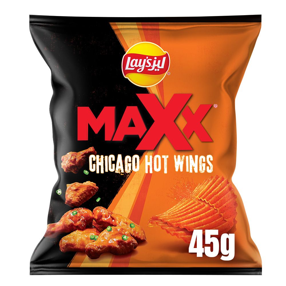 Buy Lay's Max Chicago Hot Wings Flavor Potato Chips, 45g Online in ...