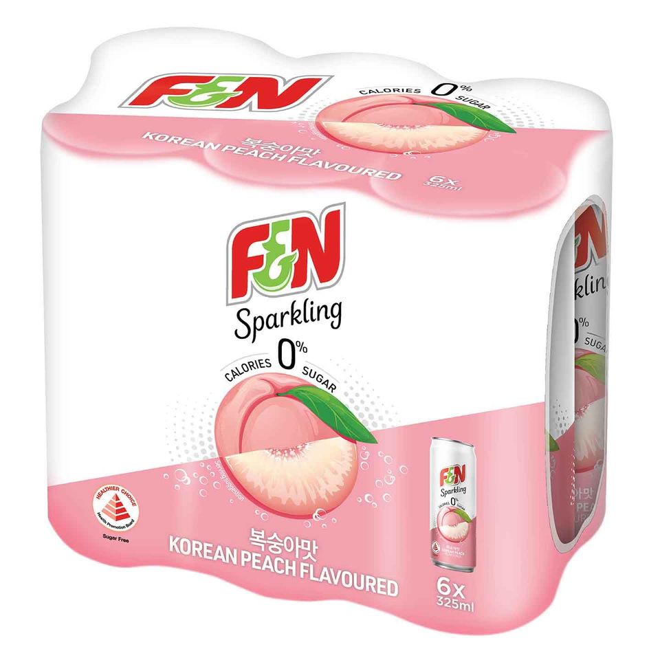 F&N Sparkling Zero Korean Peach 6 x 325ml delivery near you in Singapore | foodpanda