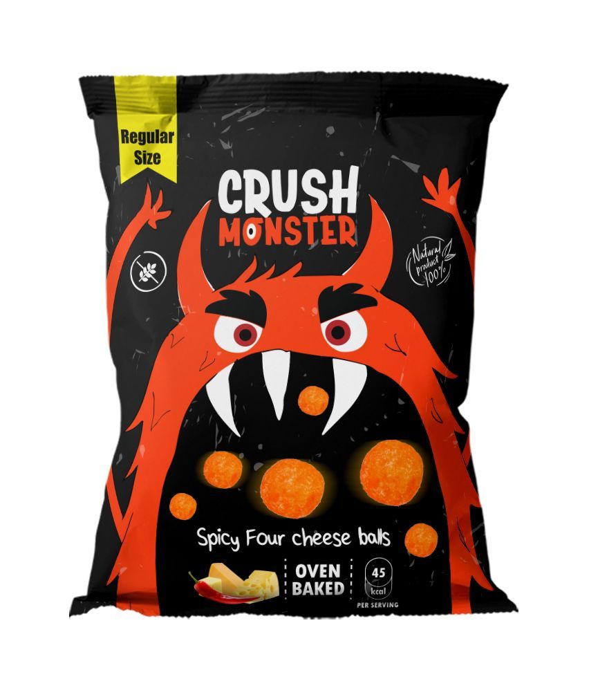 Buy Crush Monster Snacks Four Cheese Spicy Flavor, 40-50g Online in ...