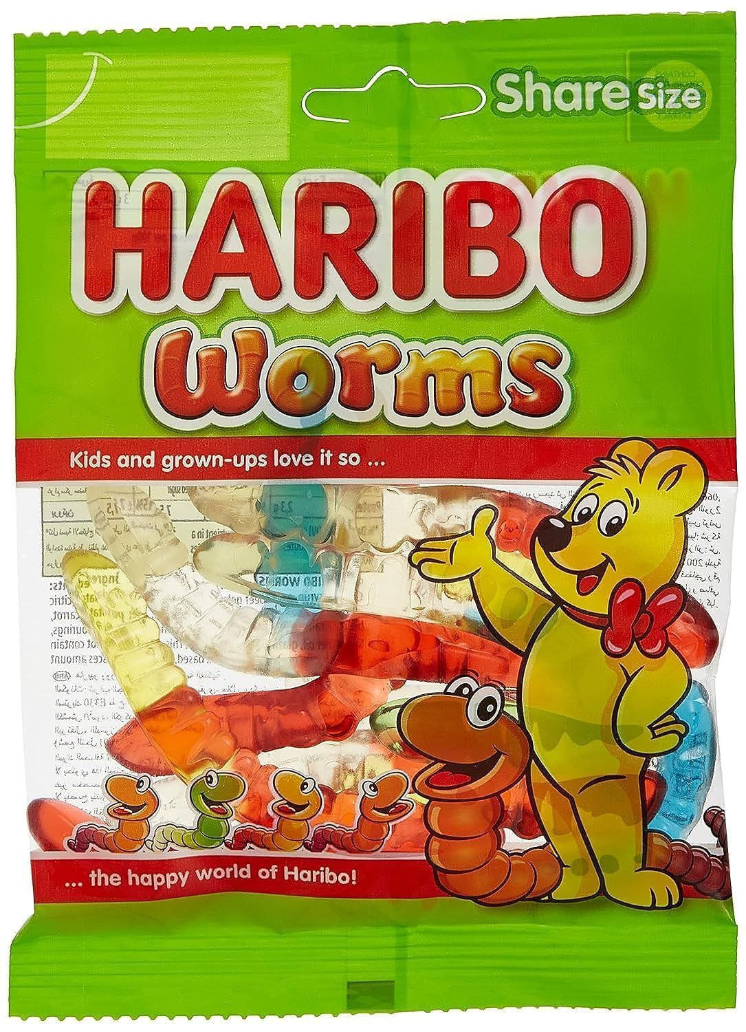 Buy Haribo Worms Fruit Flavour Jelly Candy, 80g Online in Bahrain ...