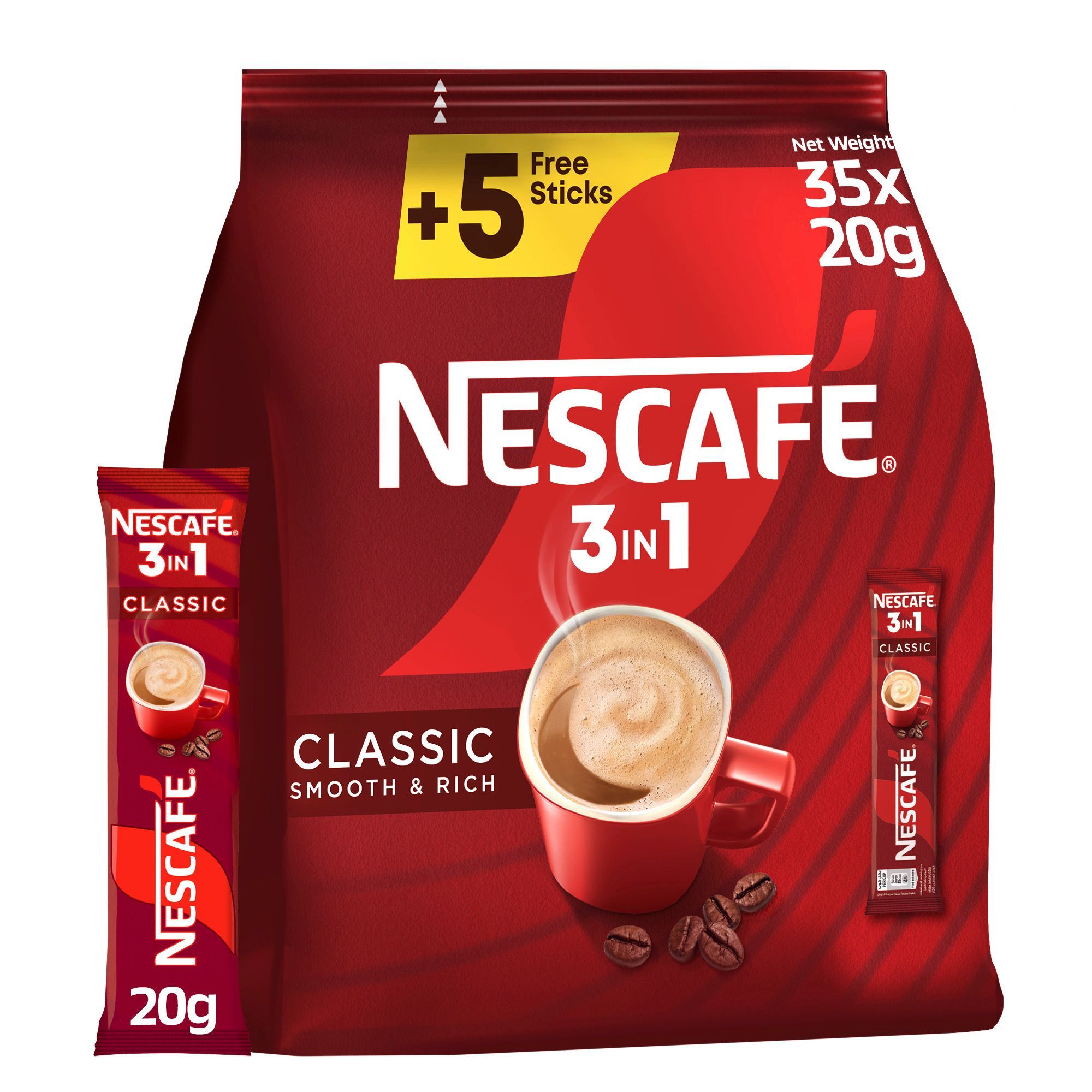 Buy Nescafe 3in1 Classic Mega Pack, 20g 30+5pcs Online in Bahrain ...