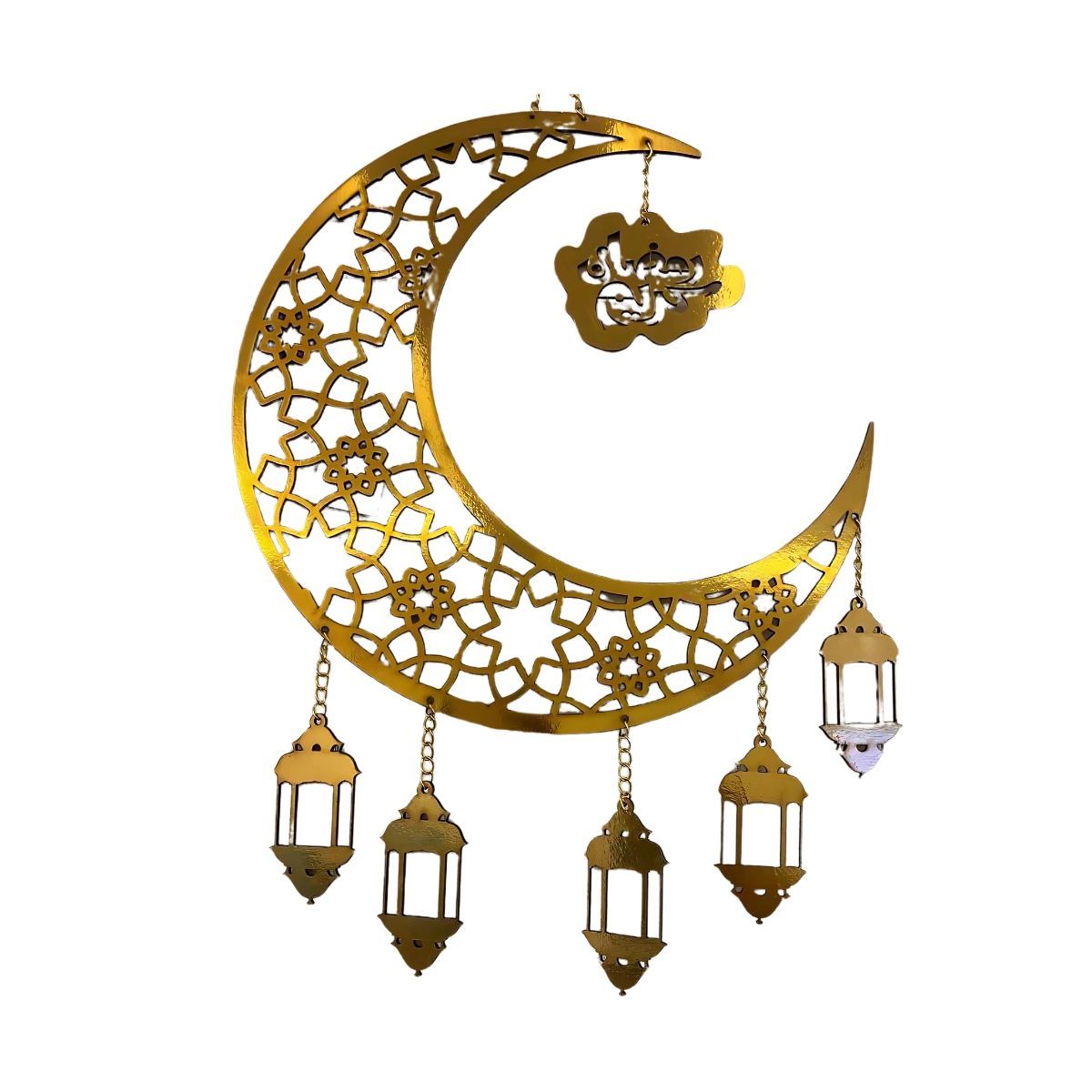 Buy Ramadan Wooden Large Gold Crescent Pendant Online in Egypt ...