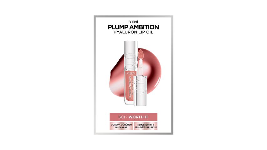 L'Oréal Paris Plump Ambition Hyaluron Lip Oil 601 Worth It - yemeksepeti.com