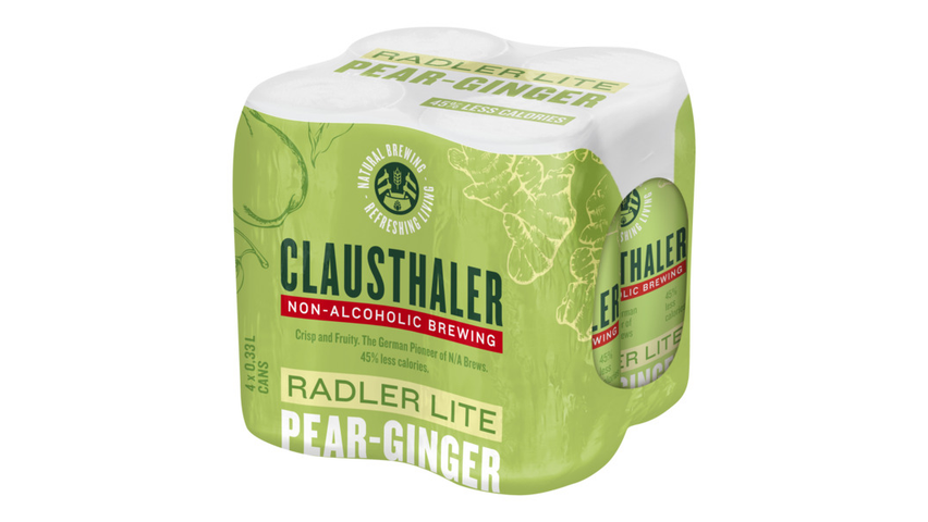 Clausthaler Radler Lite Pear Ginger | 4 x 0.33l - foodora.no