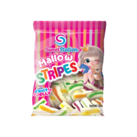 Sweet Station Mallow Stripes 100g delivery in the Philippines | foodpanda