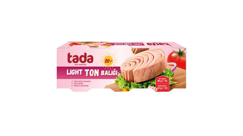 Tada Light Ton Balığı 3 x 80 g - yemeksepeti.com
