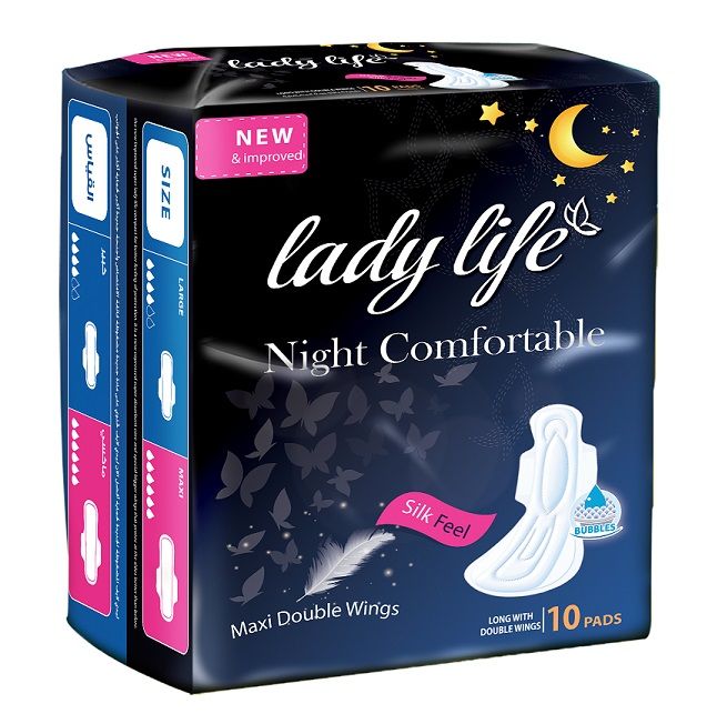 Buy Lady Life Feminine Pads Night Comfortable 10 Pads Online in Jordan ...