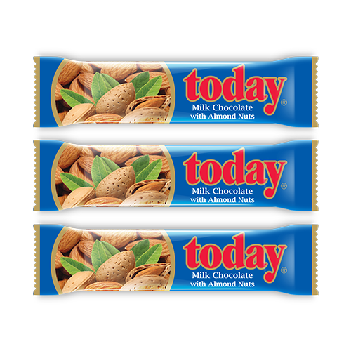 Buy Today Milk Chocolate With Almonds Nut 38 g 3 pcs Online in Jordan ...