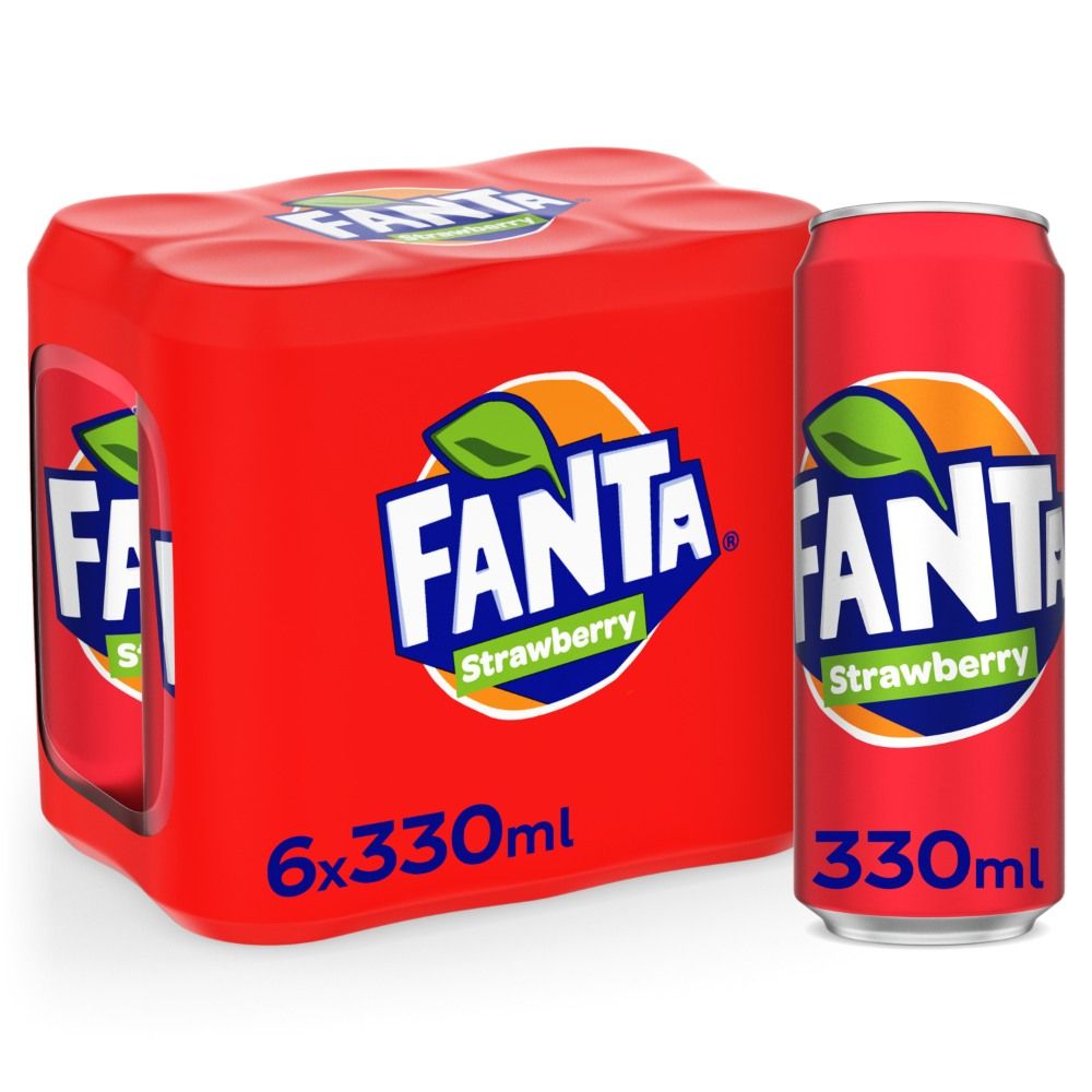 Buy Fanta Strawberry Carbonated Soft Drink Can, 6x330ml Online in UAE ...