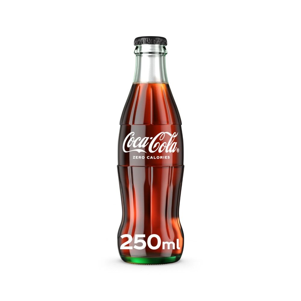 اشترِ Coca-Cola Zero Calories Carbonated Soft Drink Glass Bottle, 250ml ...