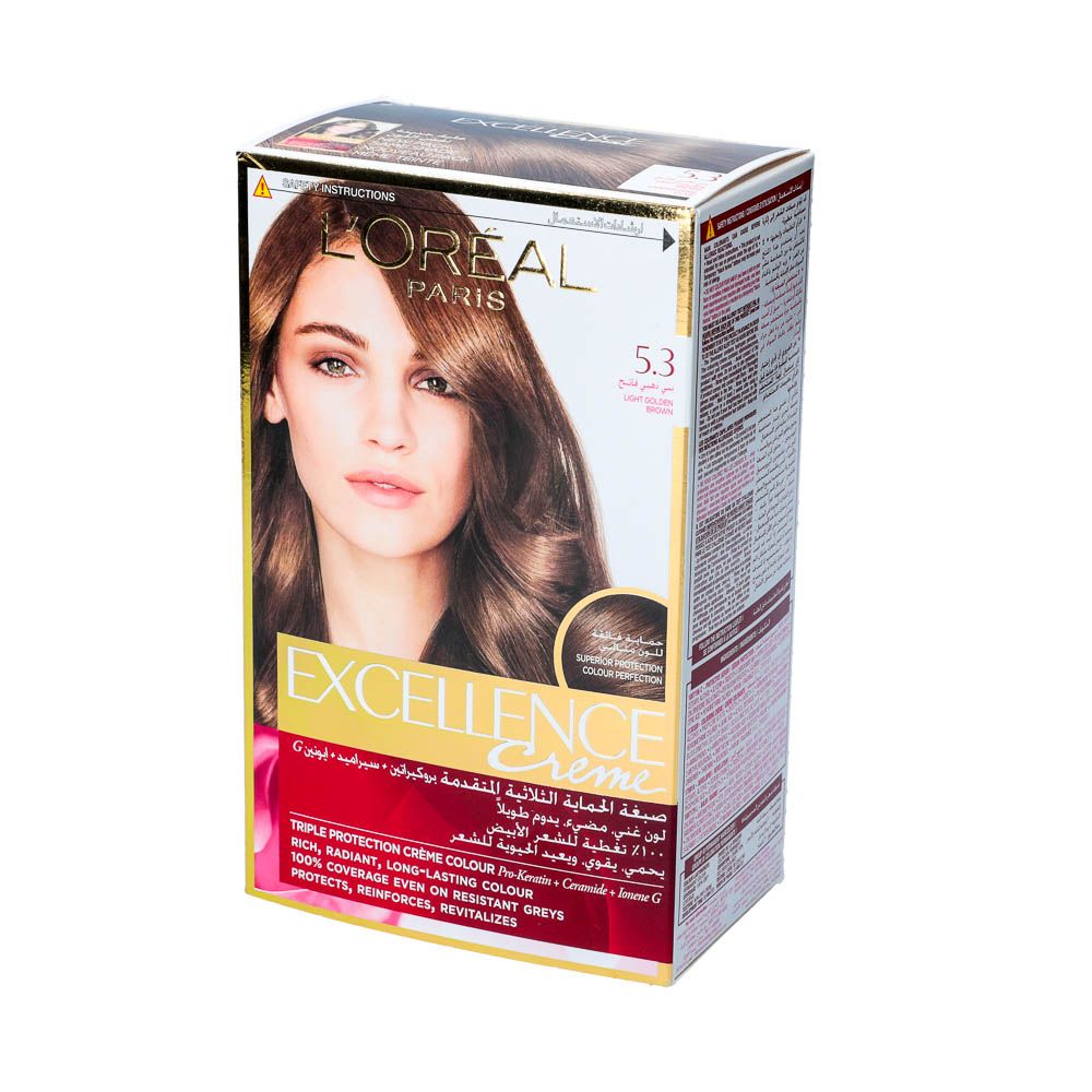Buy Loreal Paris Excellence Creme 5.3 Light golden Brown Hair Color ...