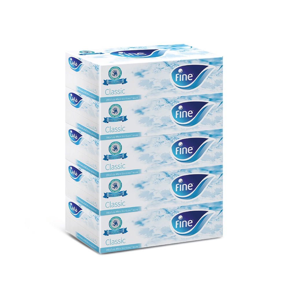 Buy Fine Classic 2Ply Facial Tissues, 5x200 Sheets Online in Bahrain ...