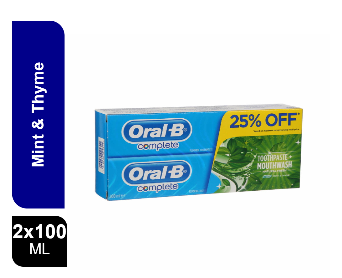 Buy Oral-B Complete Toothpaste with Mouthwash Whitening 2 pcs x 100 ml ...