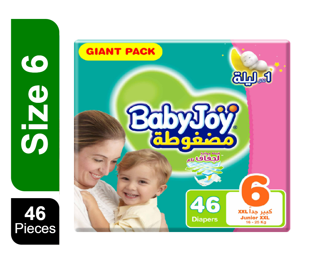 Buy Baby Joy XXL Size 6 (16-25 Kg) 46 Diapers Giant Pack Online in ...