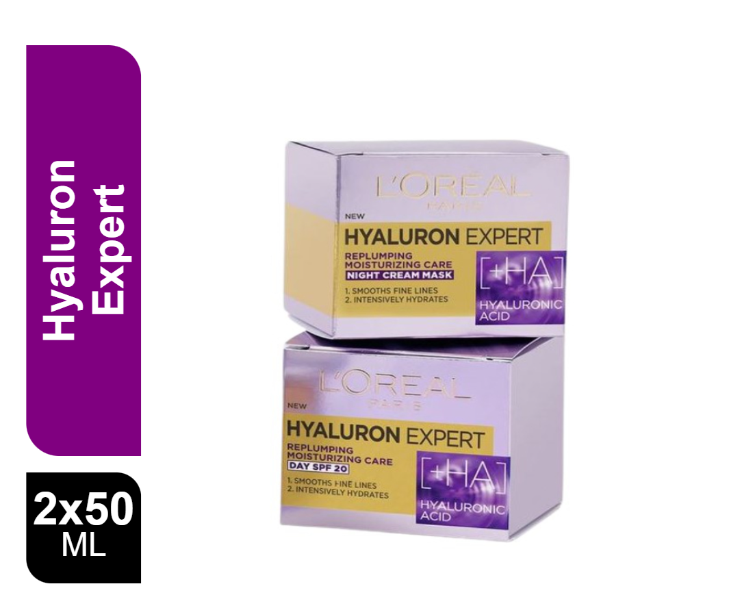 Buy L'Oreal Paris Hyaluron Expert Day Cream 50 ml + Night Cream 50 ml ...