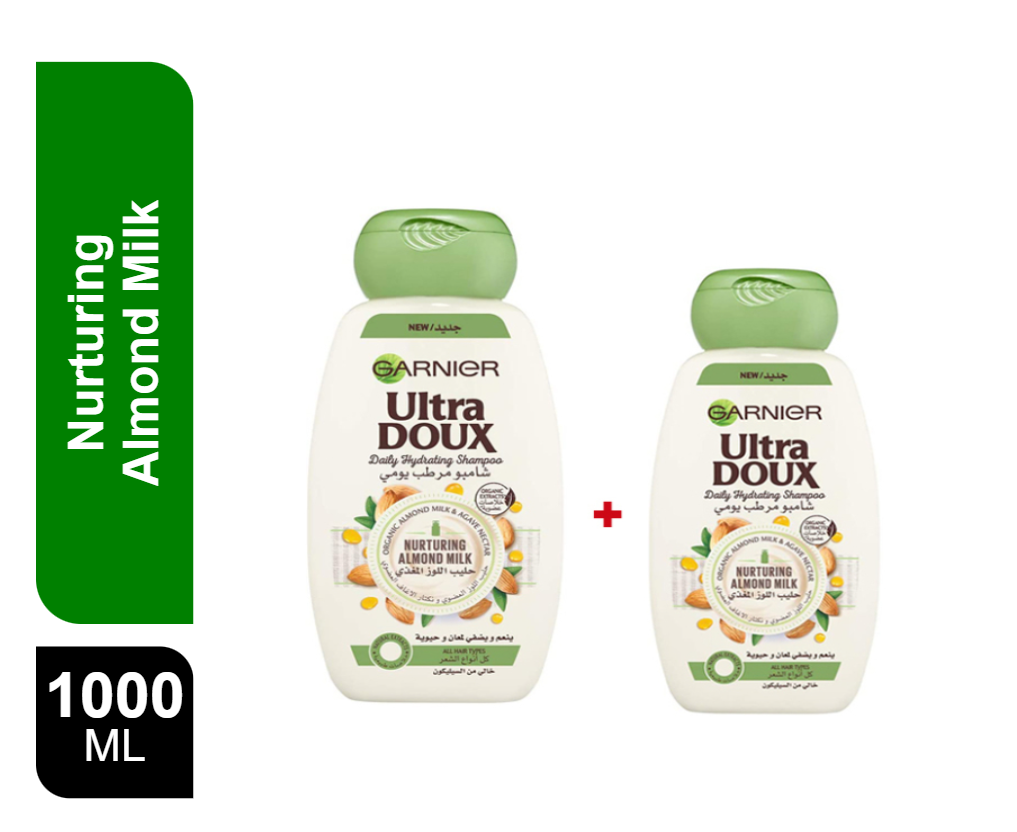 Buy Garnier Ultra Doux Daily Hydrating Shampoo 600 ml + Shampoo 400 ml ...