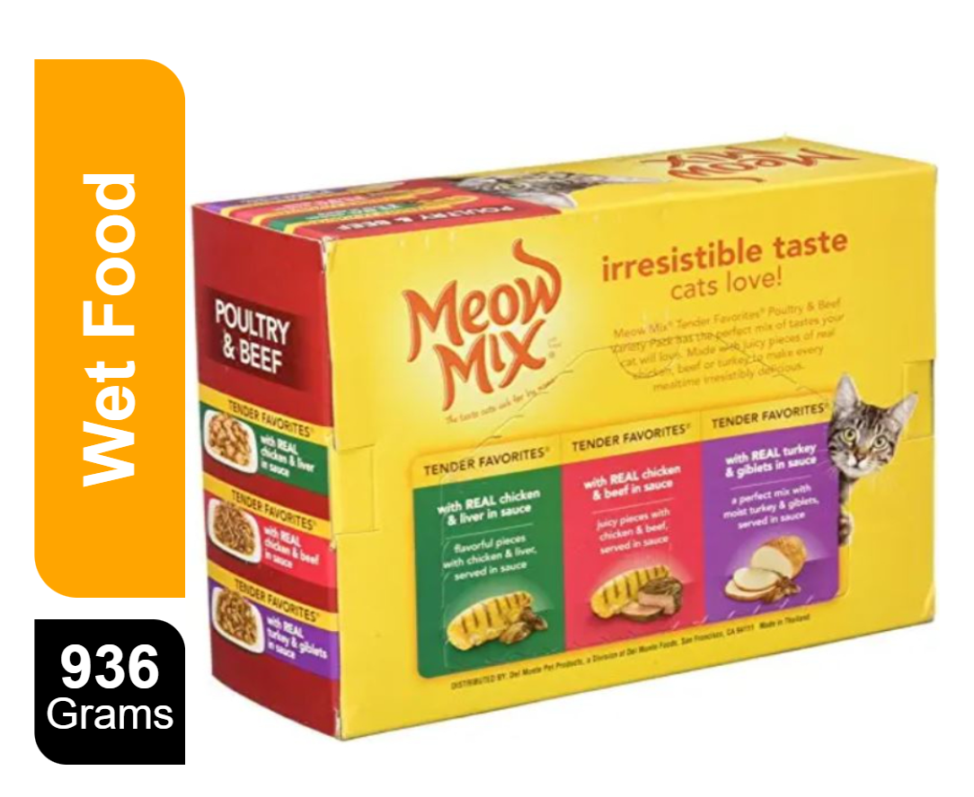 Buy Meow Mix Poultry & Beef Variety Pack 936 g Online in Kuwait ...
