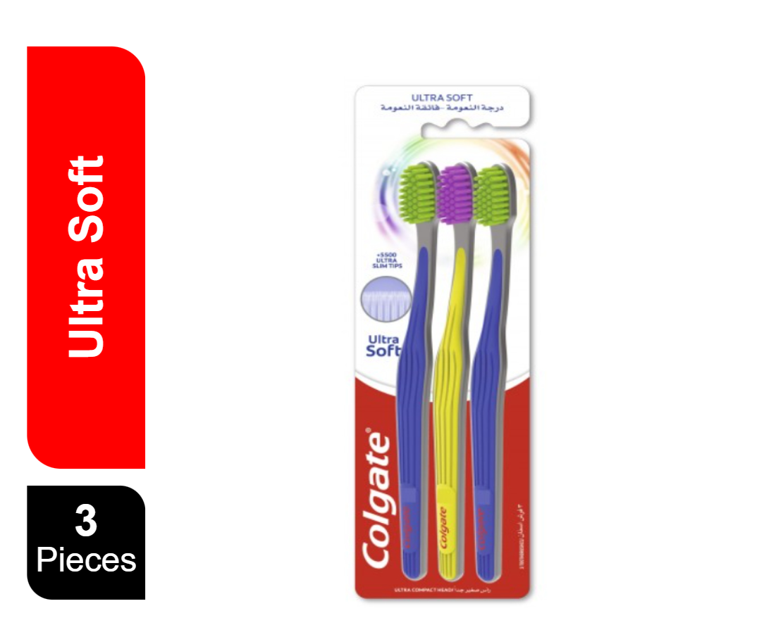 Buy Colgate Ultra Soft Toothbrush 3 Pcs Online in Kuwait | Talabat Kuwait