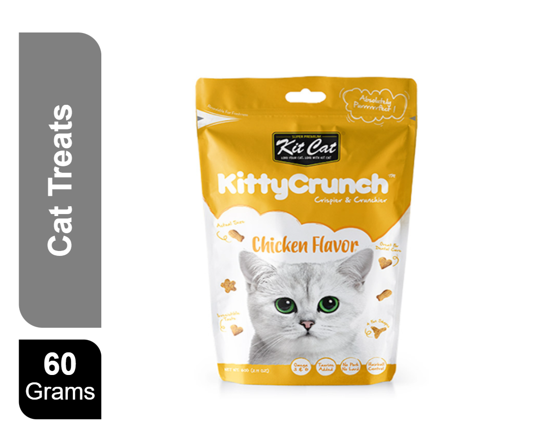 Buy Kit Cat Kitty Crunch Cat Treats Chicken Flavor 60 g Online in UAE ...