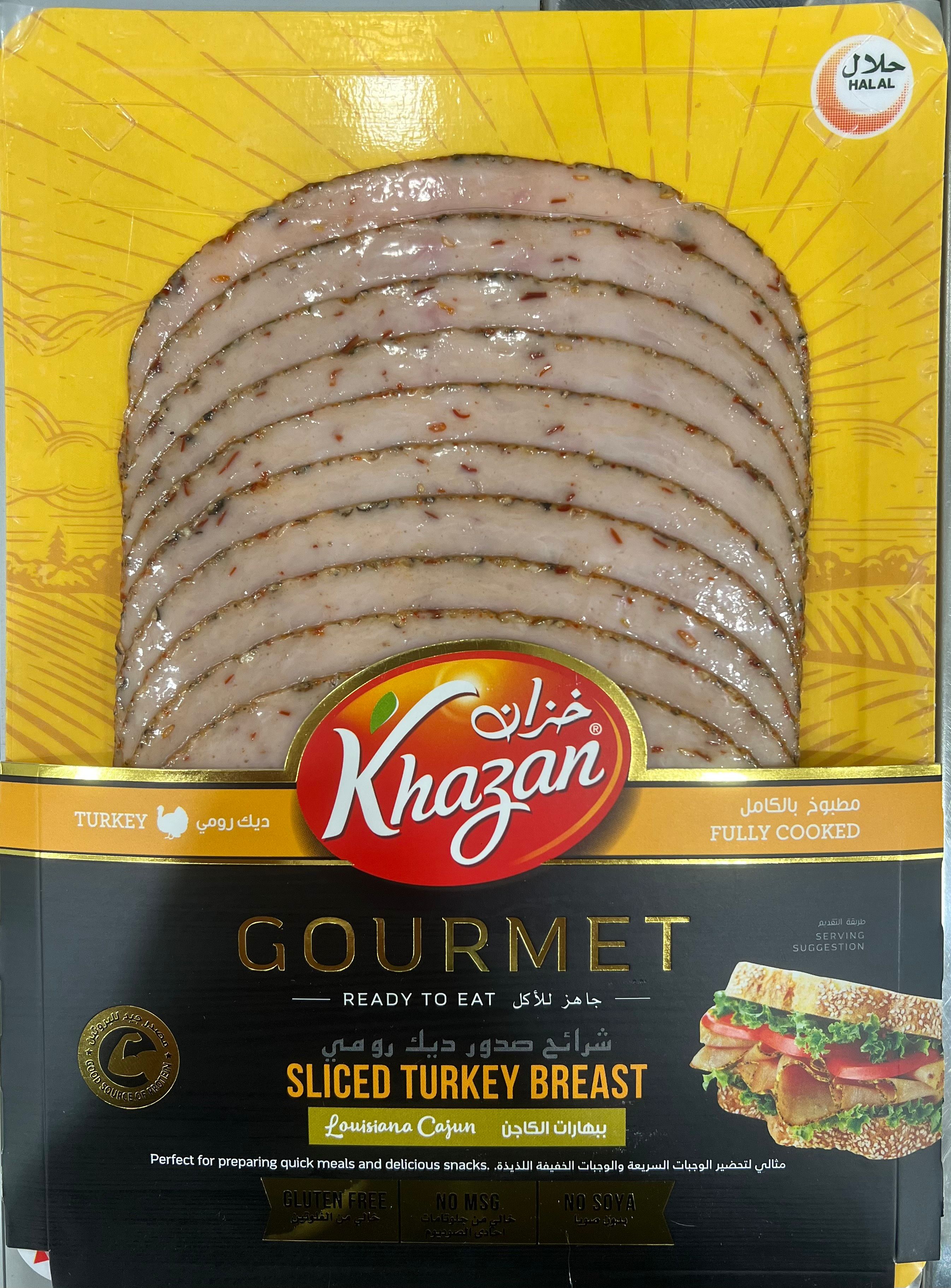 Buy Khazan Flavored Sliced Smoked Turkey Breast Cajun 200 g Online in ...