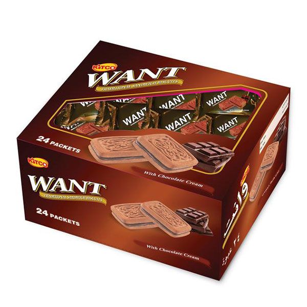 Buy Want Biscuits Sandwich Chocolate 24 pcs x 45 g Online in Kuwait ...