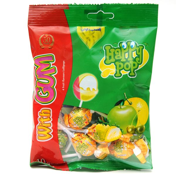 Buy Al-Seedawi Happy Pop Lollipop with Gum Bag, 10x11g Online in Kuwait ...