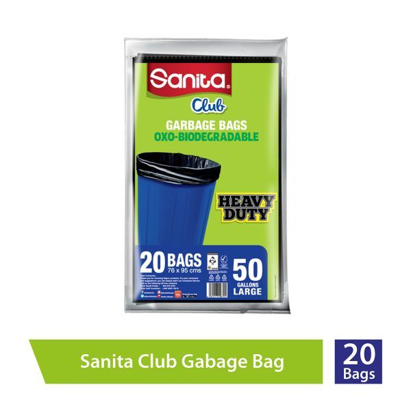 Buy Sanita Club Garbage Bag, 76x95cm, 50 Gallons, 2x20 Pieces Online in ...