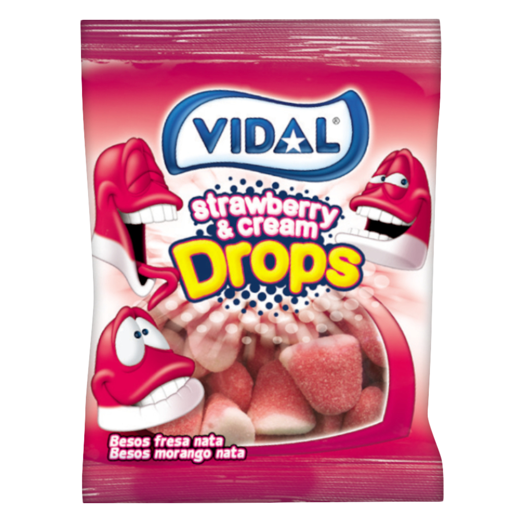 Buy Vidal Strawberry & Cream Drops, 90g Online in Kuwait | Talabat Kuwait