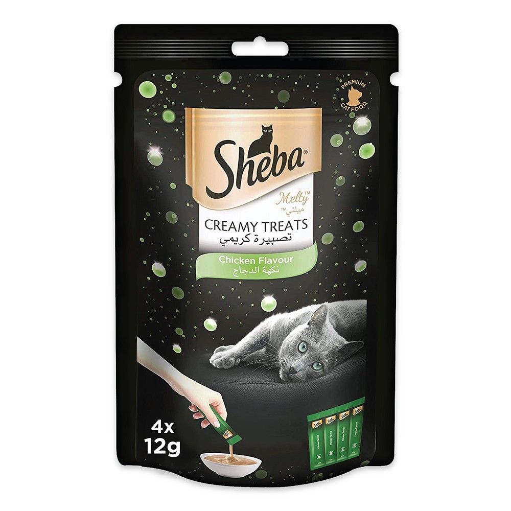 Buy Sheba Melty Chicken Flavor Creamy Treats Wet Cat Food, 4x12g Online ...