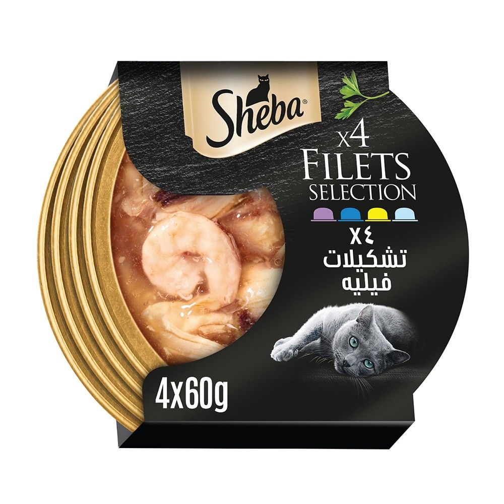 Buy Sheba Filets Selection Cat Food, 4x60g Online in Bahrain | Talabat ...