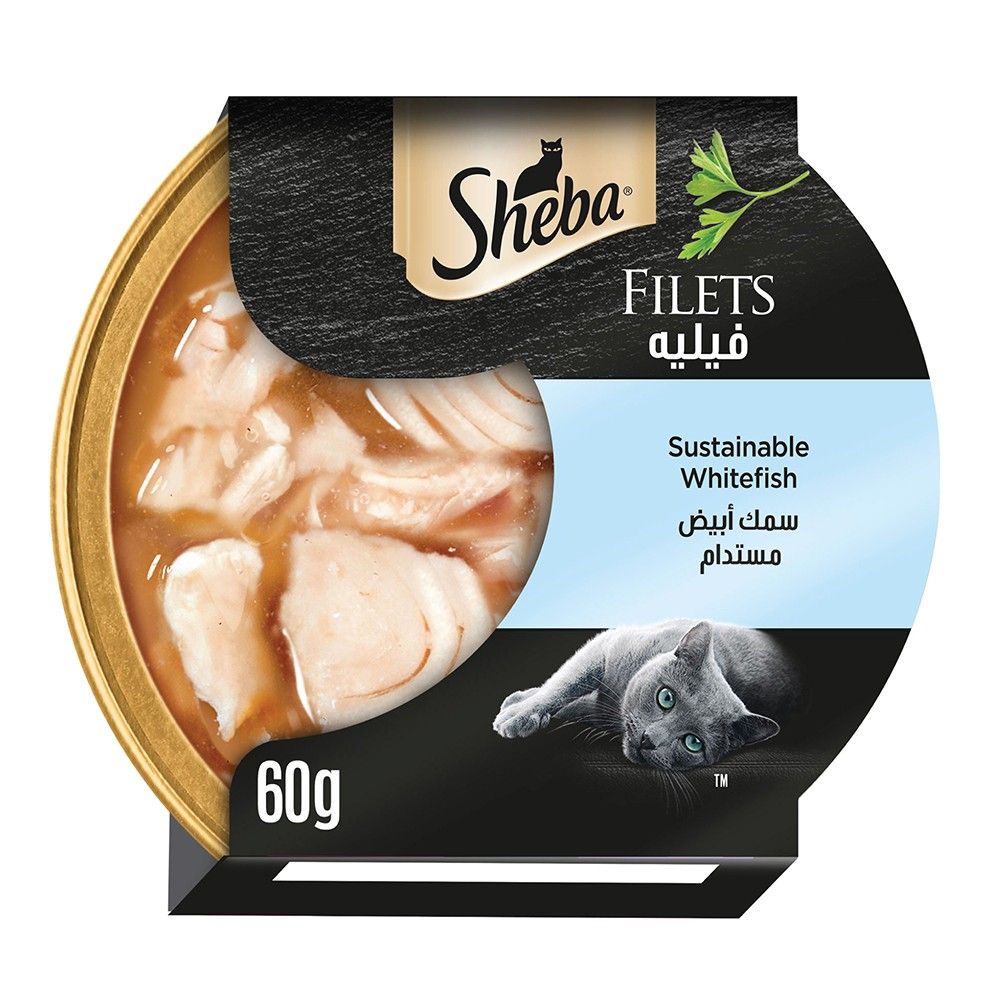 Buy Sheba Filets Sustainable White Fish Cat Food, 60g Online in UAE ...