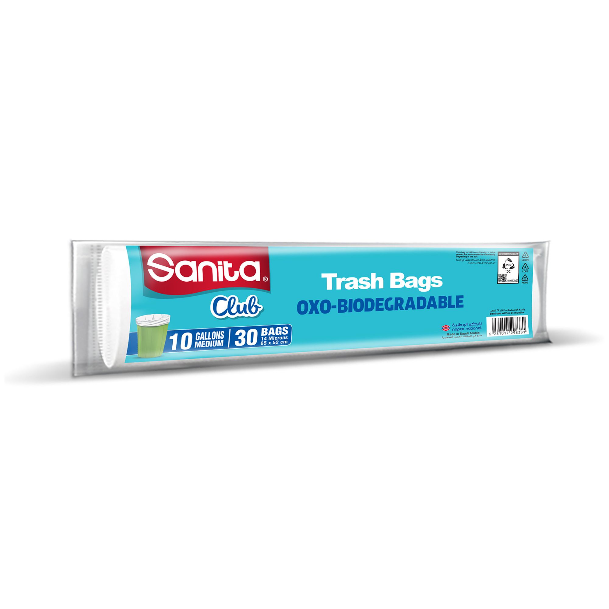 Buy Sanita Club Biodegradable Trash Bags, 10 Gallons, 30 Bags Online in ...