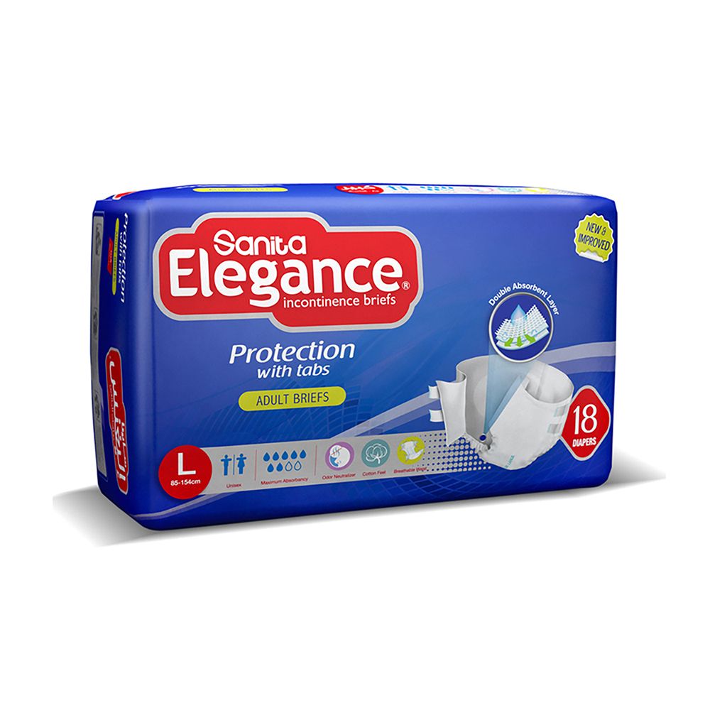 Buy Sanita Elegance Large Adult Diapers, 18 Briefs Online in Oman ...