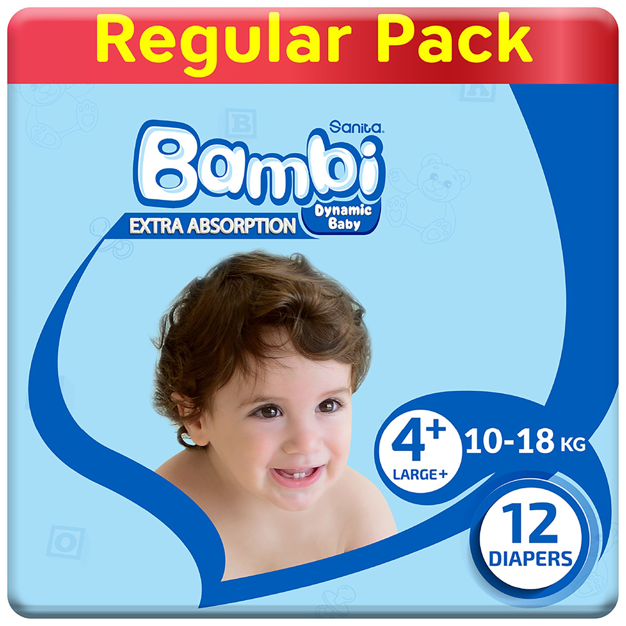 Buy Sanita Bambi Baby Diapers Regular Pack, Size 4+, Large Plus, 10 ...