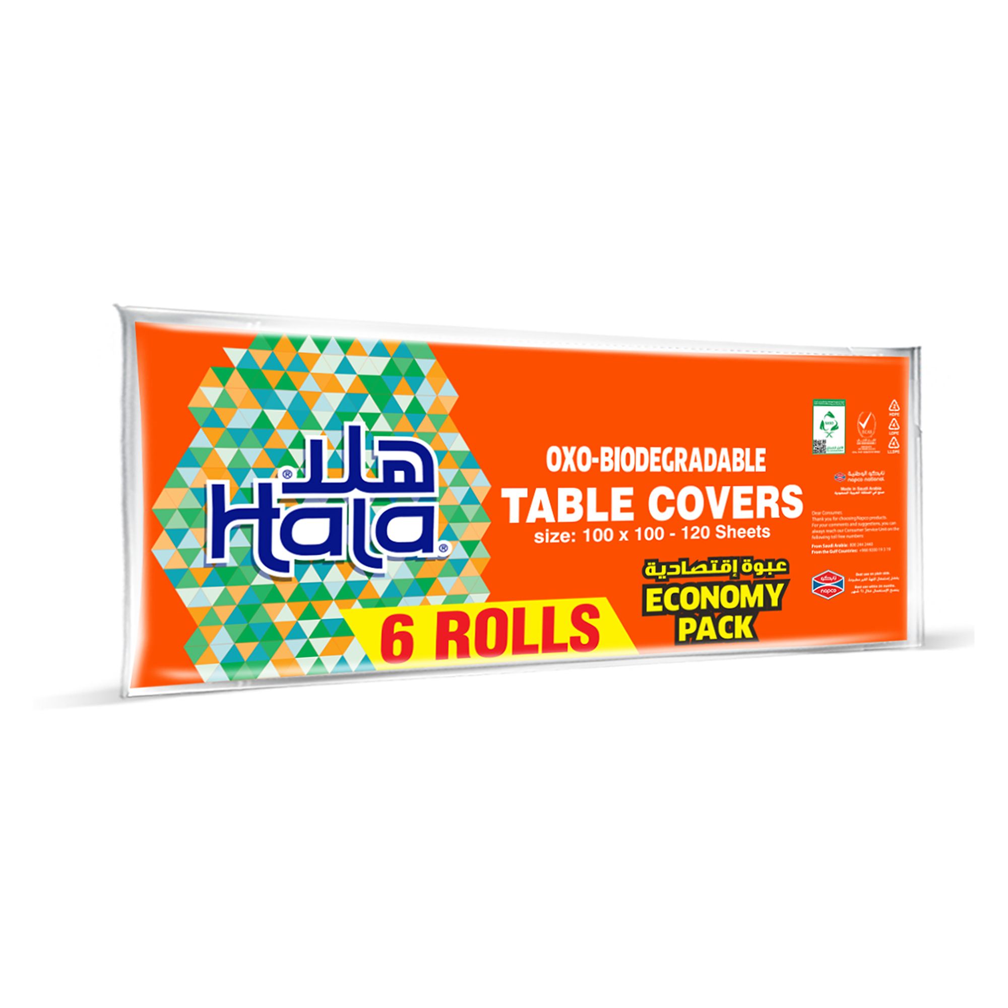 Buy Hala Table Cover Travel Pack, 120 Sheets, 6 Rolls Online in Oman ...